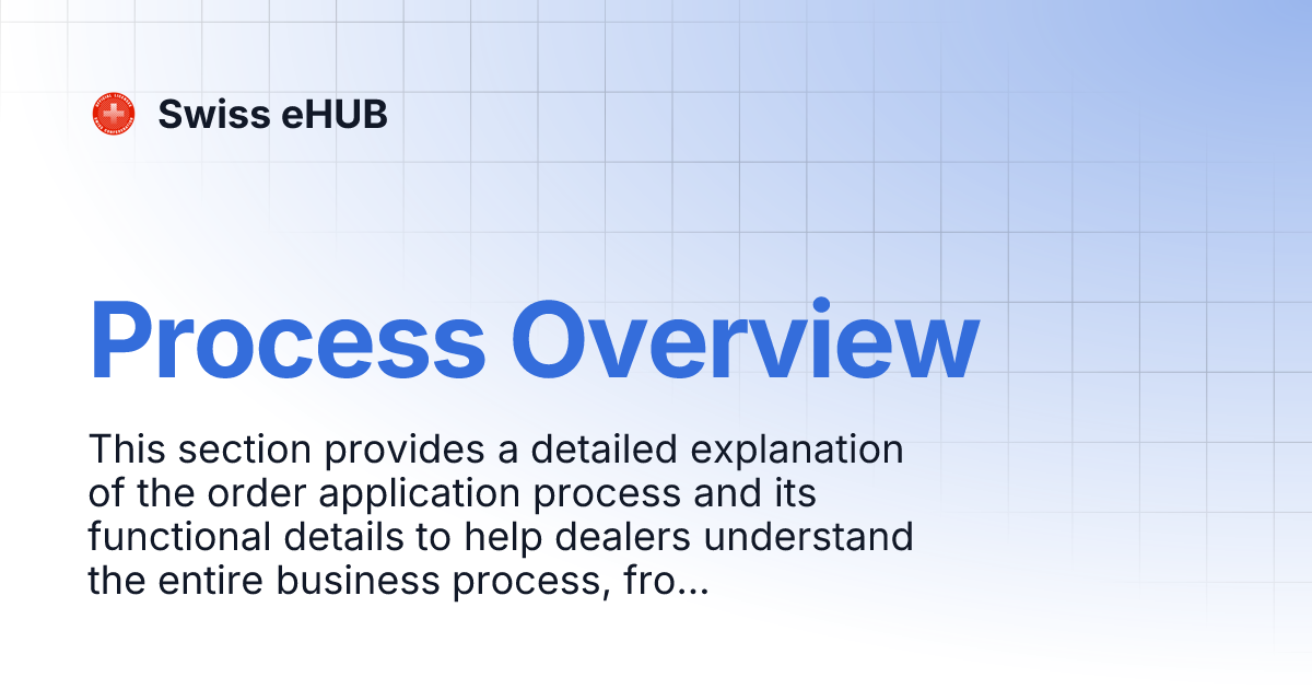 Process Overview | Swiss eHUB